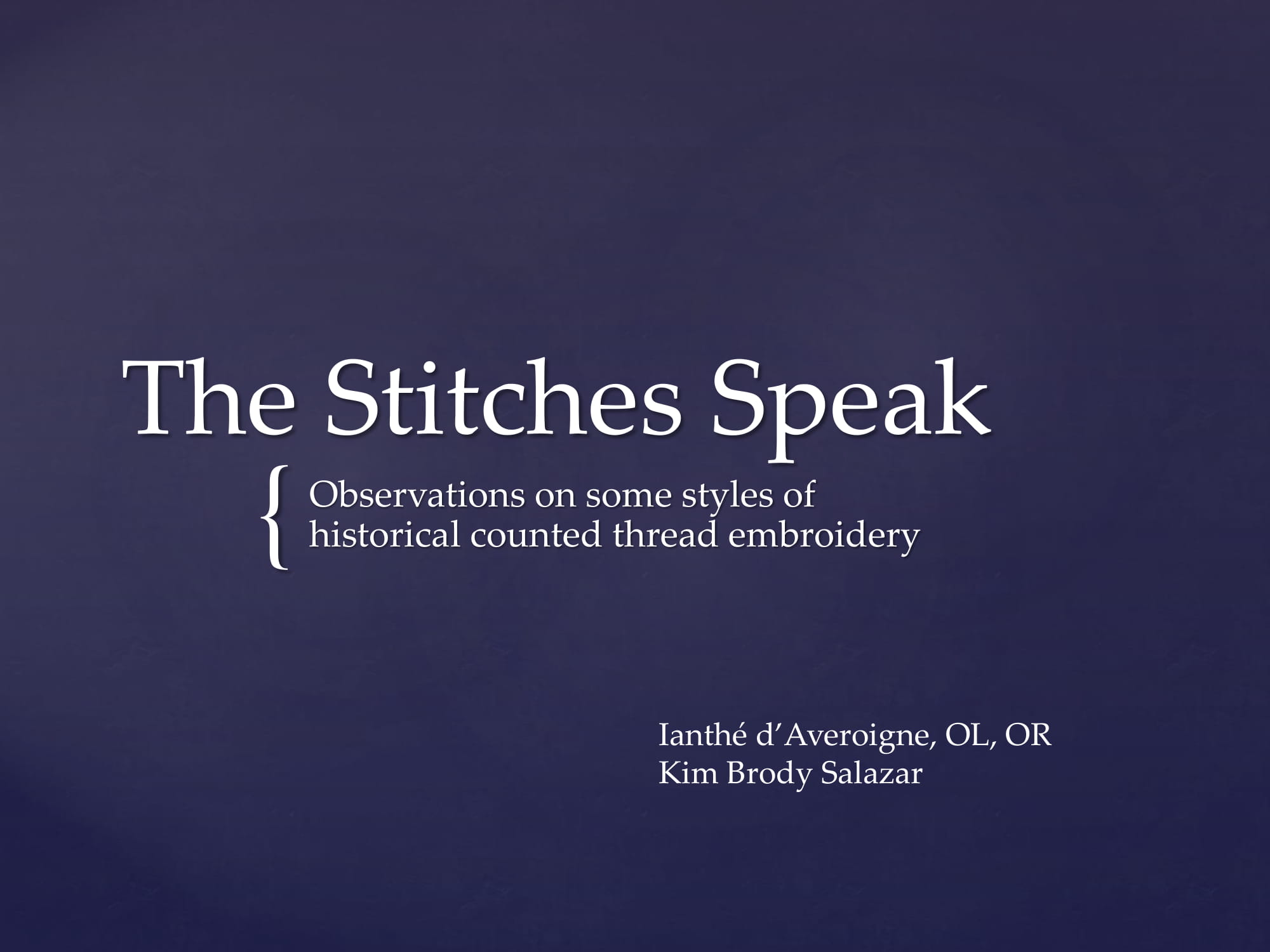 THE STITCHES SPEAK – Part 1 | String-Or-Nothing